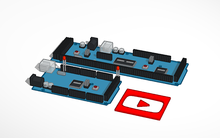 3D design Arduino Mega 2560 y Arduino Mega 25 - Tinkercad