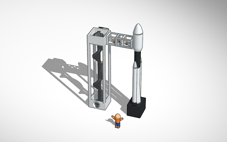 3D design rocket launch pad - Tinkercad