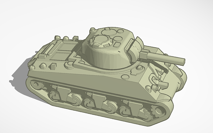 3D design Sherman Tank - WWII - Tinkercad