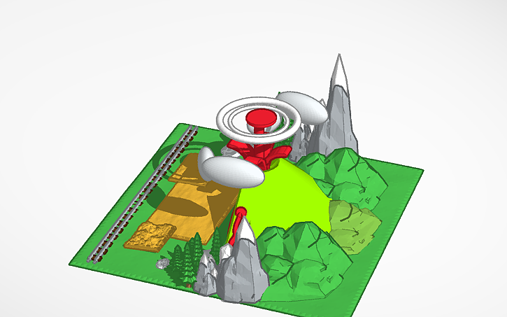 3D design volcano - Tinkercad
