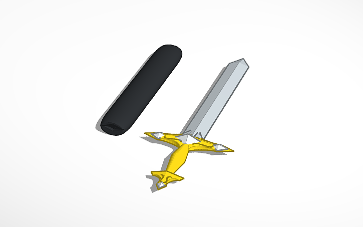 3D design Cool Sword with Sheath - Tinkercad