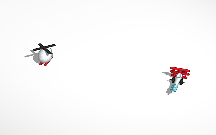 3D design heli and old times plane - Tinkercad