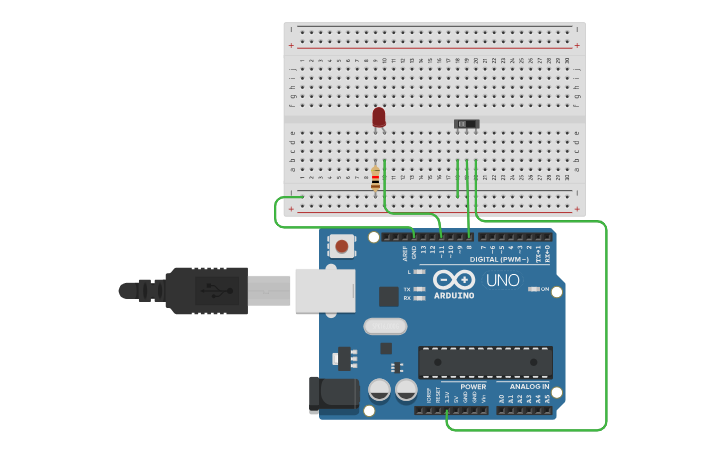 Circuit Design Turn On Led When Slide Switch Is Pressed Moved Tinkercad