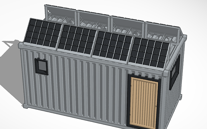 3D design 6m Shipping Container - Solar Plant - Tinkercad
