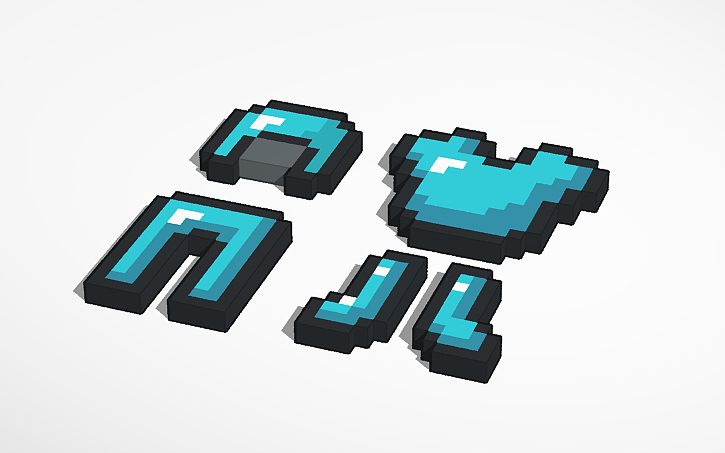 3D design minecraft diamond armor - Tinkercad