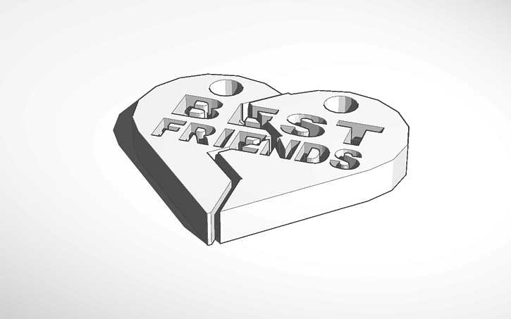3D design Best friends keyring - Tinkercad