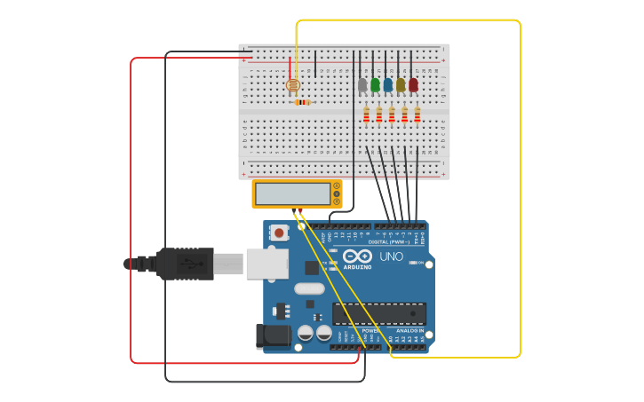 Circuit design LDR - Tinkercad