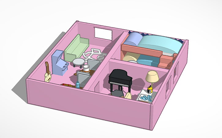 3D design Pink House - Tinkercad