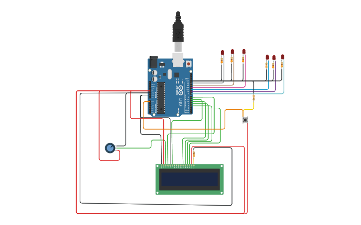 Circuit design Slot machine - Tinkercad