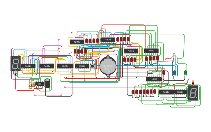 Circuit design Counter 2 - Tinkercad