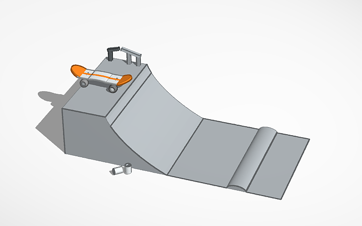 3D design Skateboard with a Skatepark(Working!) - Tinkercad