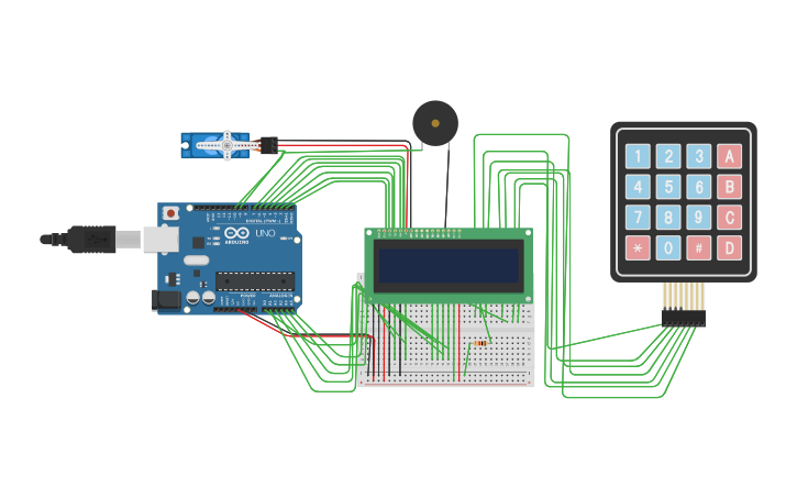 Circuit design Door Lock - Tinkercad