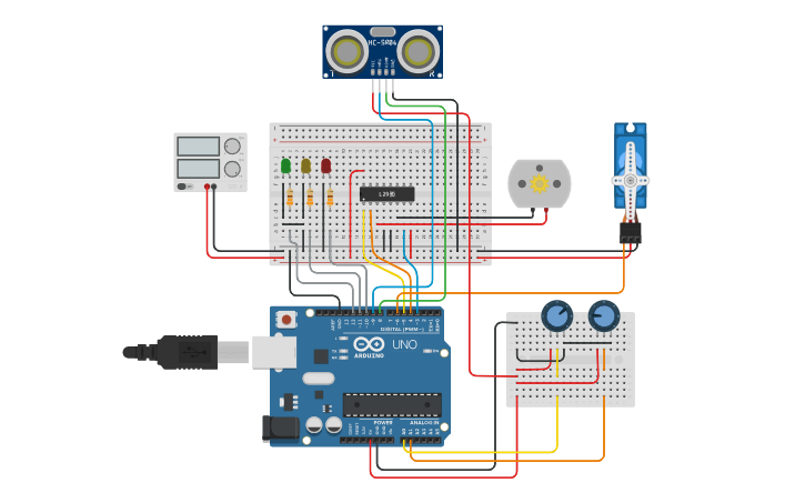 Circuit design Arduino: Car Control - Tinkercad