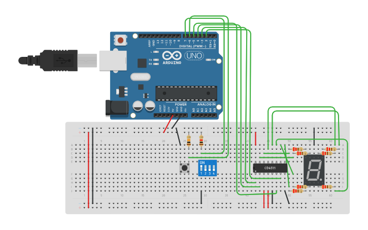Circuit design Arduino counter/timer - Tinkercad