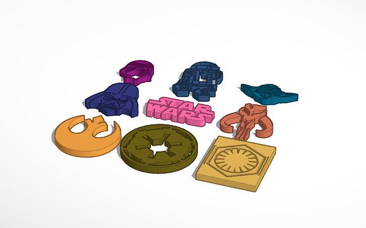 3D design Star Wars Key Chain Logos - Star Wars Camp Activity - Tinkercad