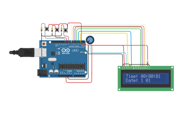 Circuit design Clock - Tinkercad