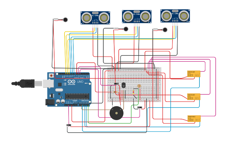 Circuit design smart blind stick - Tinkercad
