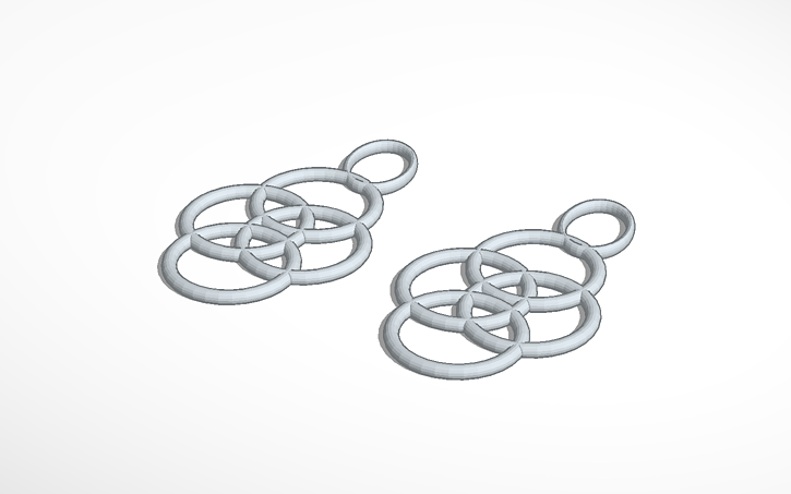 3D design earrings - Tinkercad