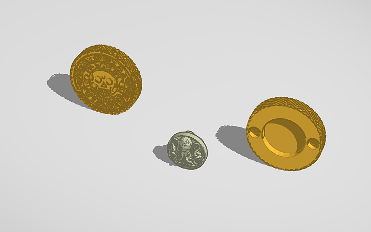 3D design Aztec coin secret - Tinkercad