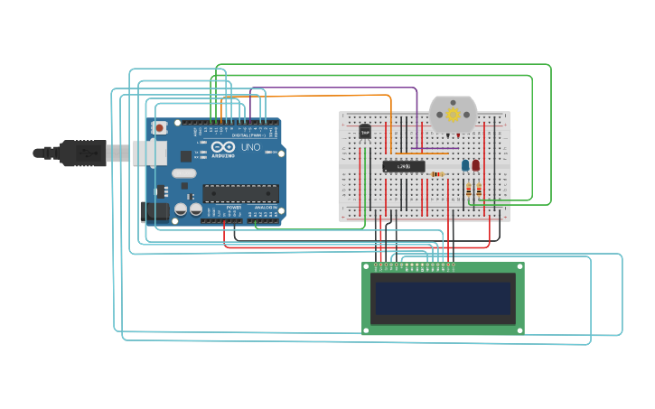Circuit design Copy of irrigation - soil moisture - Tinkercad
