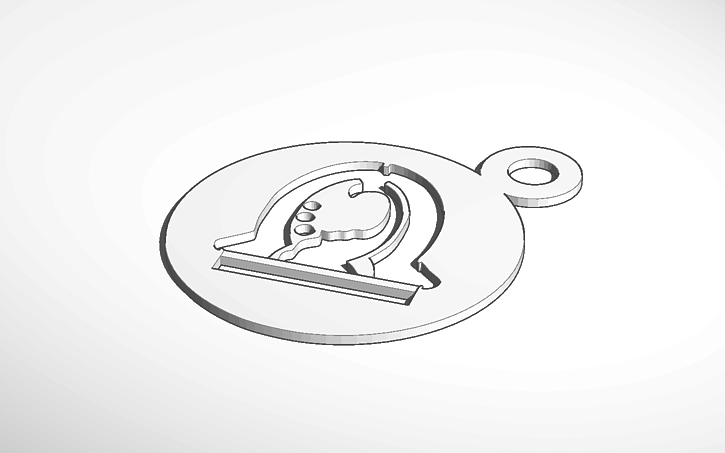 3D design FHS logo coffee sprinkler stencil - Tinkercad