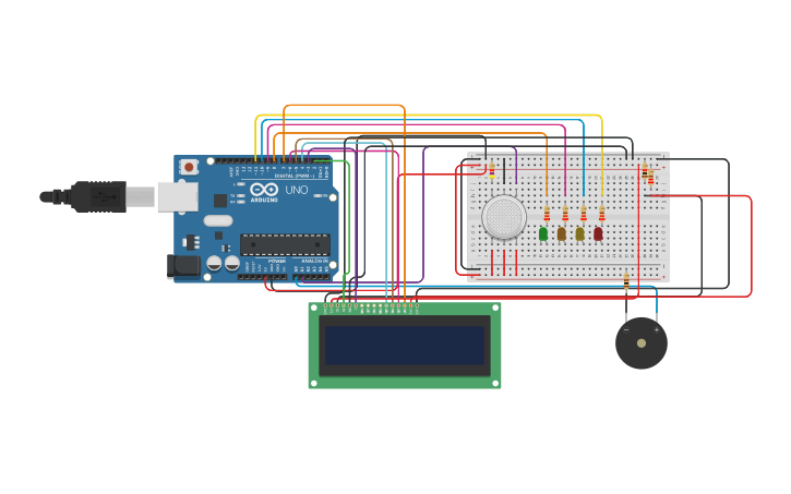 Circuit design SENSOR POLUSI UDARA - Tinkercad