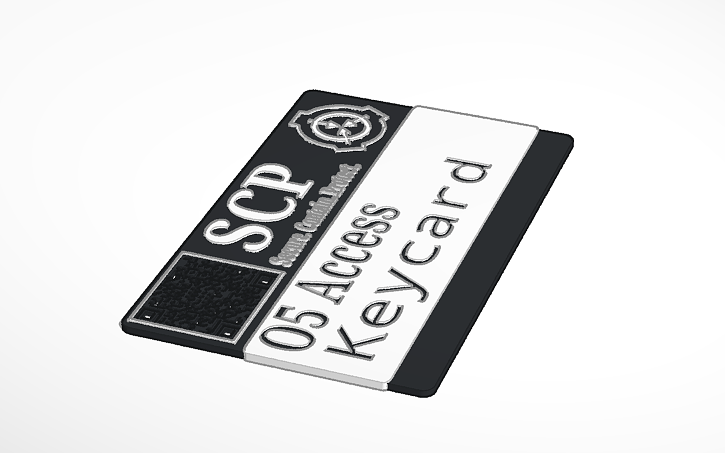 3D design SCP O5 Keycard Variant design - Tinkercad