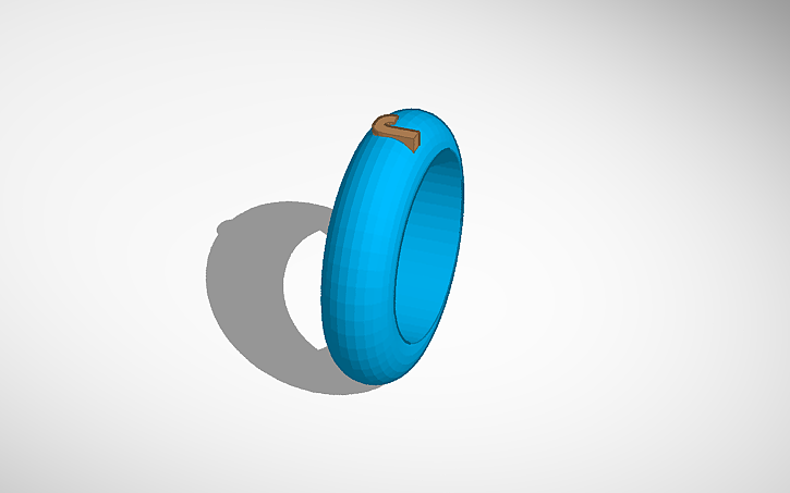 3D design Monogrammed Ring - Tinkercad