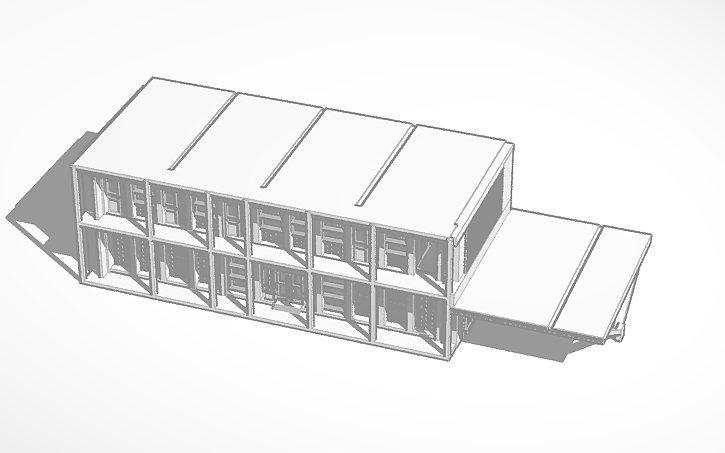 3D design Midcentury MOTEL Ho scale - Tinkercad