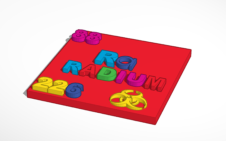3D design Radium, RRHS LACEY Chem Project - Tinkercad