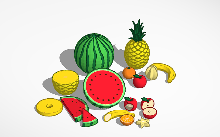 3D design Sliceable Fruit - Tinkercad
