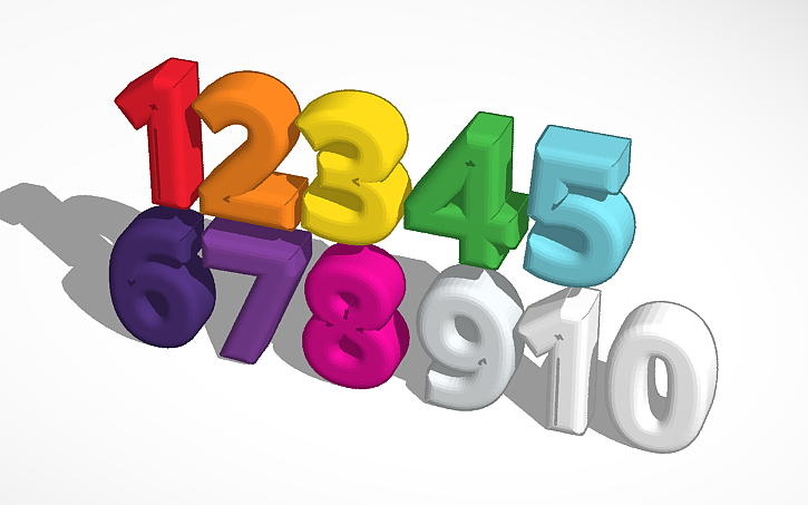 3D design Numbers - Tinkercad