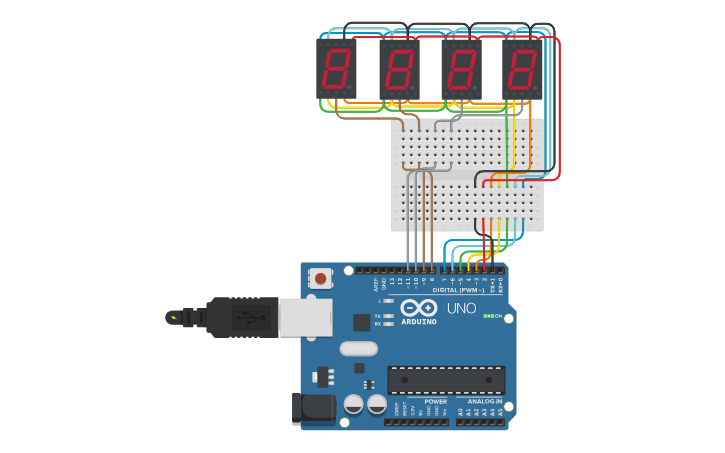 Circuit design Relog embebidos - Tinkercad