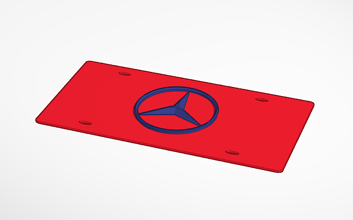 3D design Mercedes Logo PLate - Tinkercad