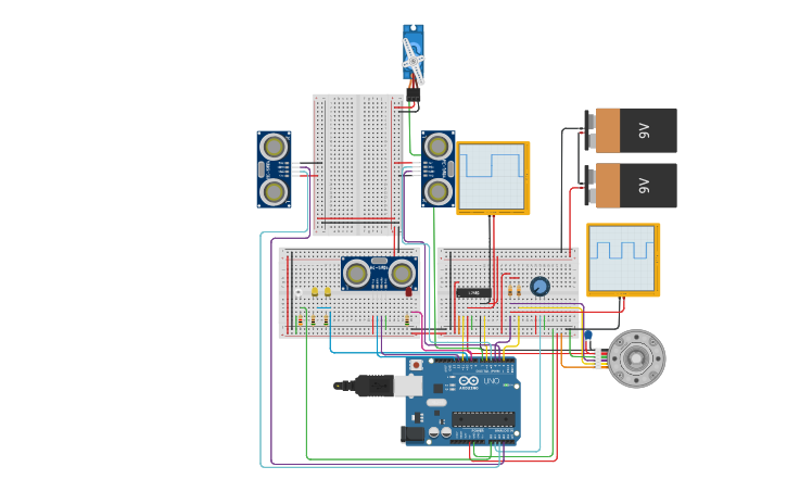 Circuit design Autonomous Vehicle - Tinkercad