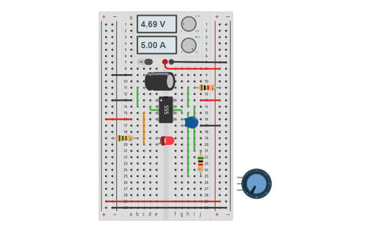 Circuit design Blinking LED - Tinkercad