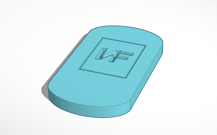 3D design NF Dog-tag Style Keychain - Tinkercad