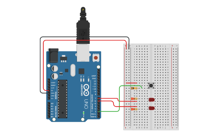 Circuit design External Interrupt - Tinkercad