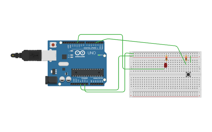 Circuit design Morse code - Tinkercad