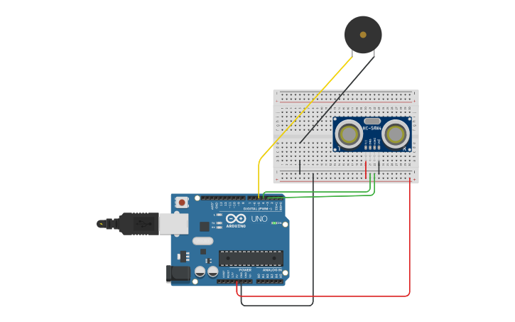 Circuit design BUZZER - ARDUINO - SENSOR - Tinkercad