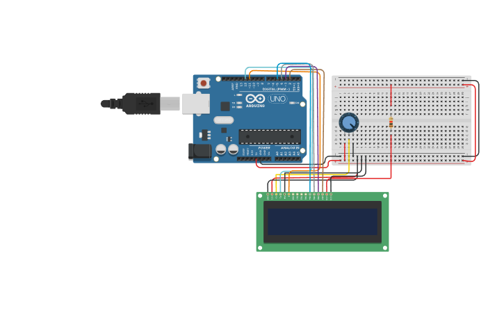Circuit design LCD Song Lines Display - Tinkercad