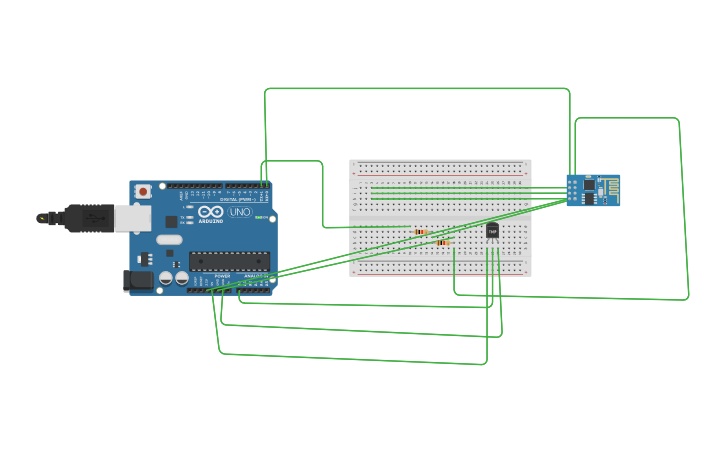 Circuit design ESP8266 - Tinkercad