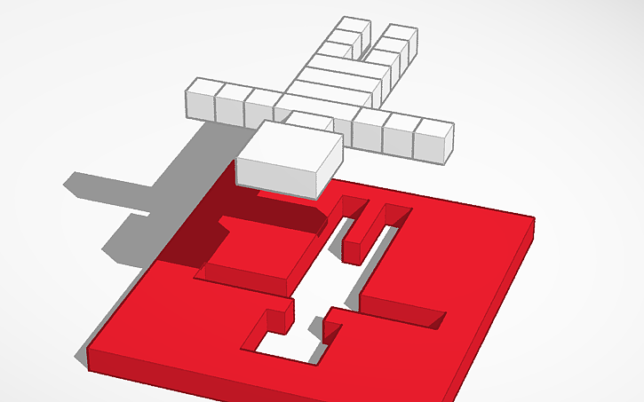 3D design box man falles into a mold - Tinkercad