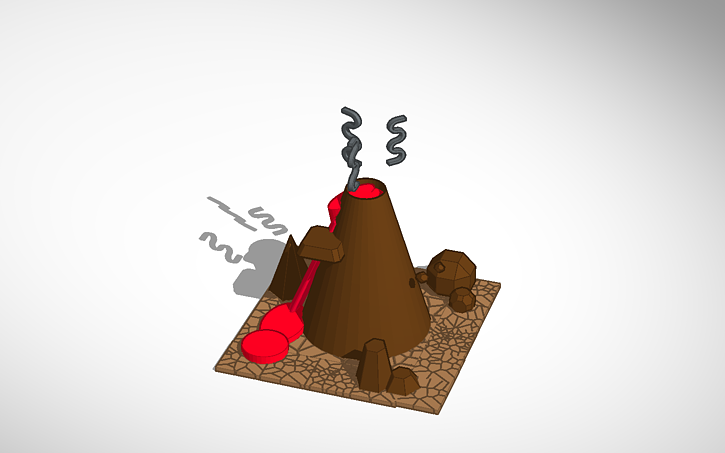 3D design volcano - Tinkercad