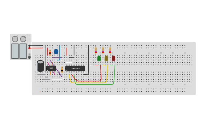 Circuit design Circuito 4 semaforo sem arduino Rafael C Markus - Tinkercad