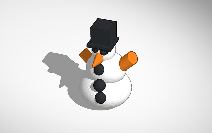 3D design snowman - Tinkercad