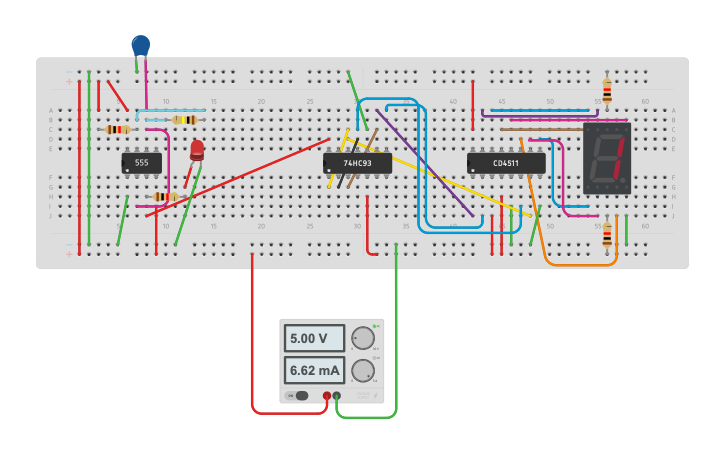 Circuit design Decade counter - Tinkercad