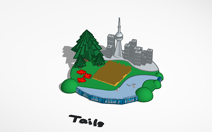 3D design Commemorative Coin Assignment - Tails - Tinkercad