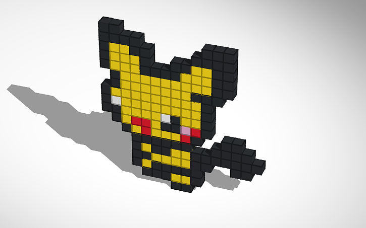 3D design Pichu Pixel Art - Tinkercad