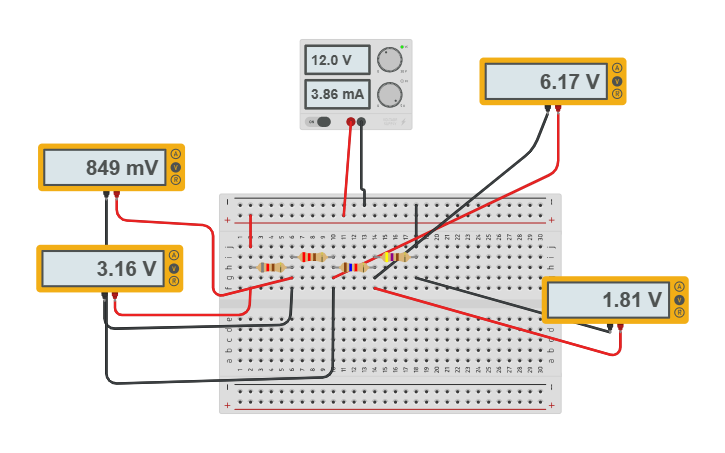 Circuit design Series Connection - Tinkercad